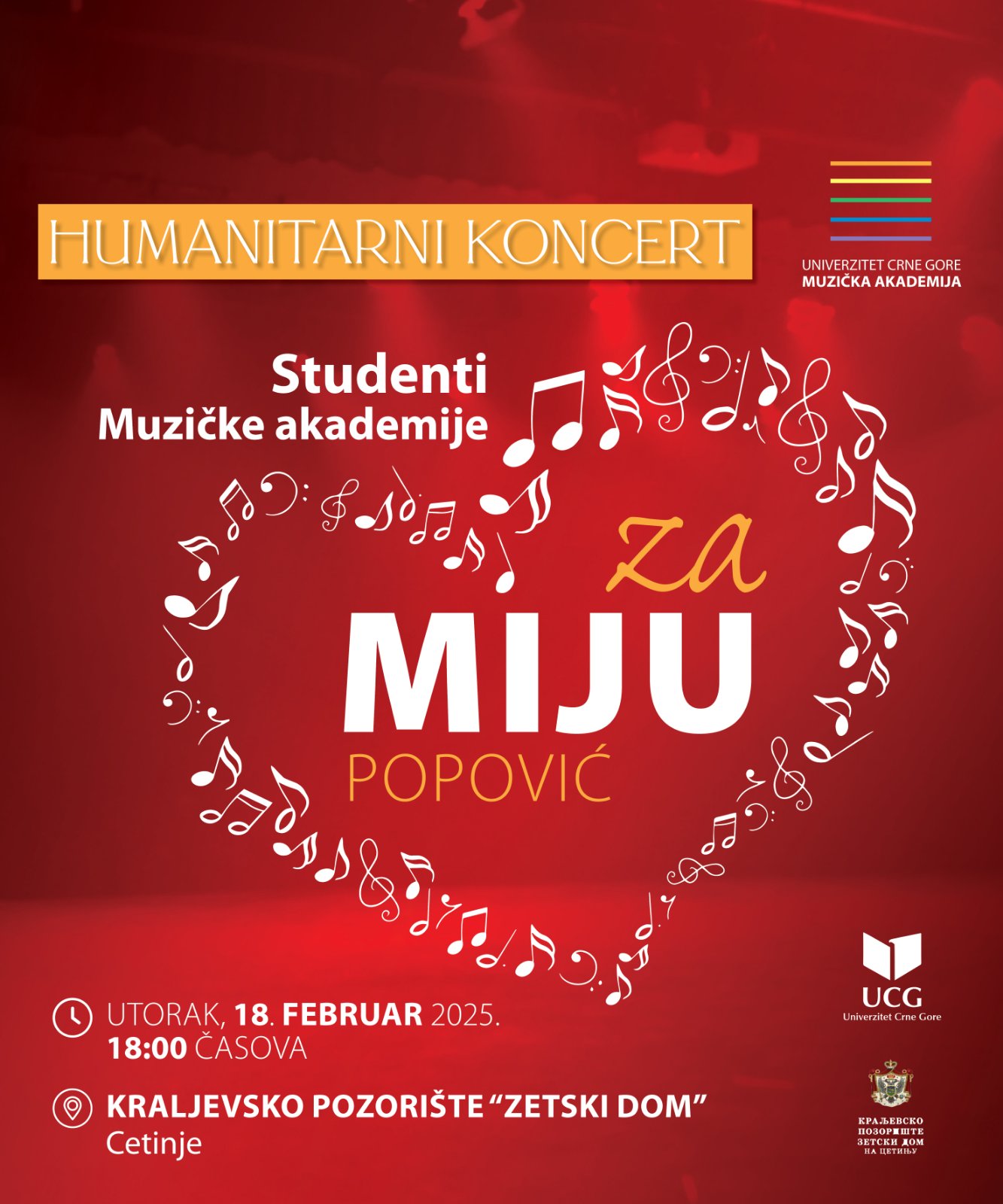 ZETSKI DOM: Večeras humanitarni koncert za Miju Popović - Montenegro magazin